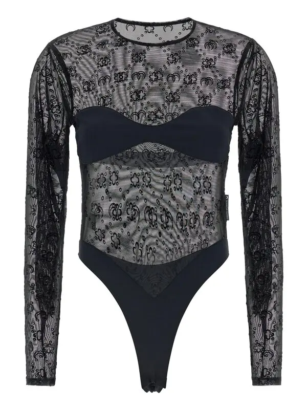 MARINE SERRE Moonogram Bodysuit - Black