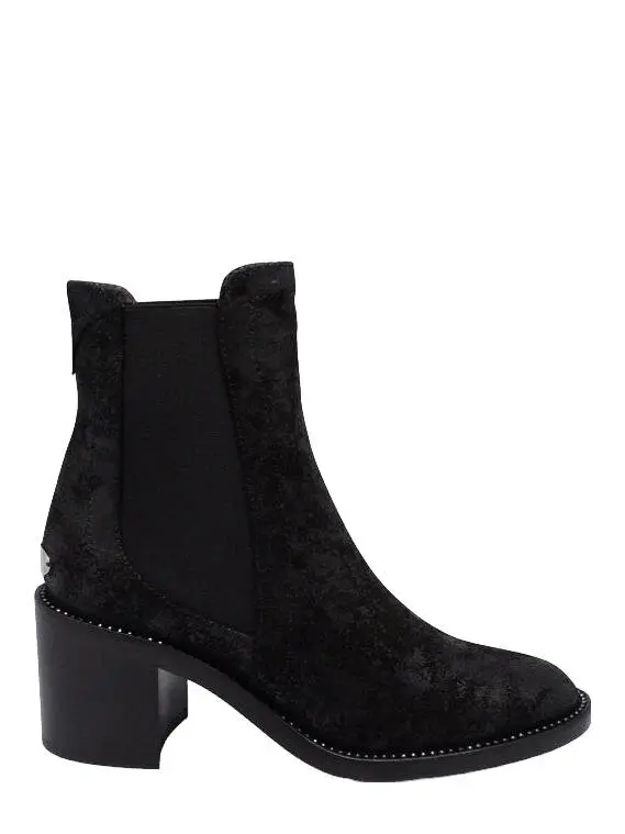 JIMMY CHOO Merril Suede Embellished Ankle Boots - Black