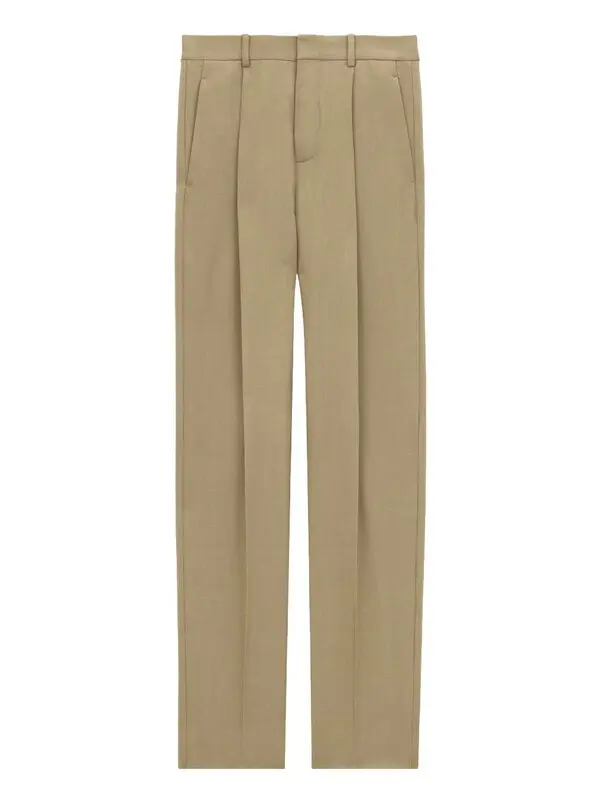 Saint Laurent Wool Gabardine High-waisted Carrot Trousers - Multicolor