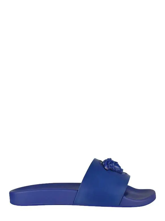 Versace La Medusa Embossed Slides - Blue