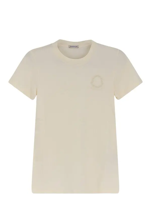 Moncler Cotton T-shirt With Flocked Logo - Multicolor