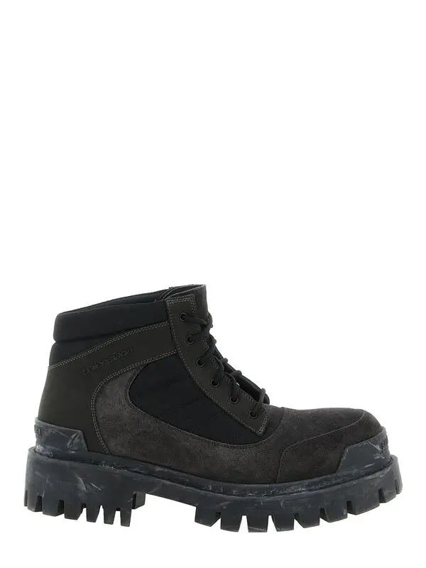 Balenciaga Combat Strike" Ankle Boots - Brown