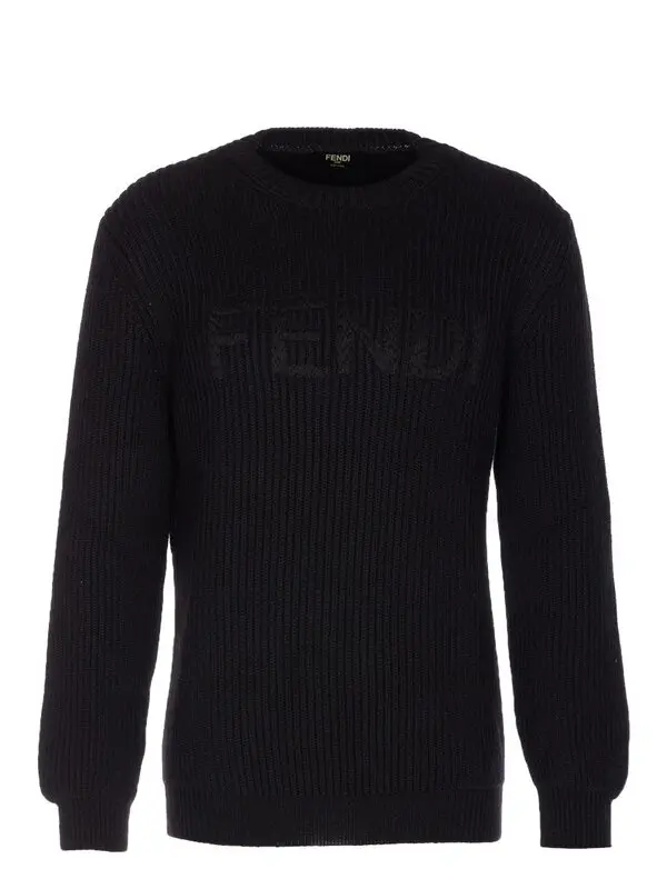 Fendi Maxi Lettering Sweater - Black