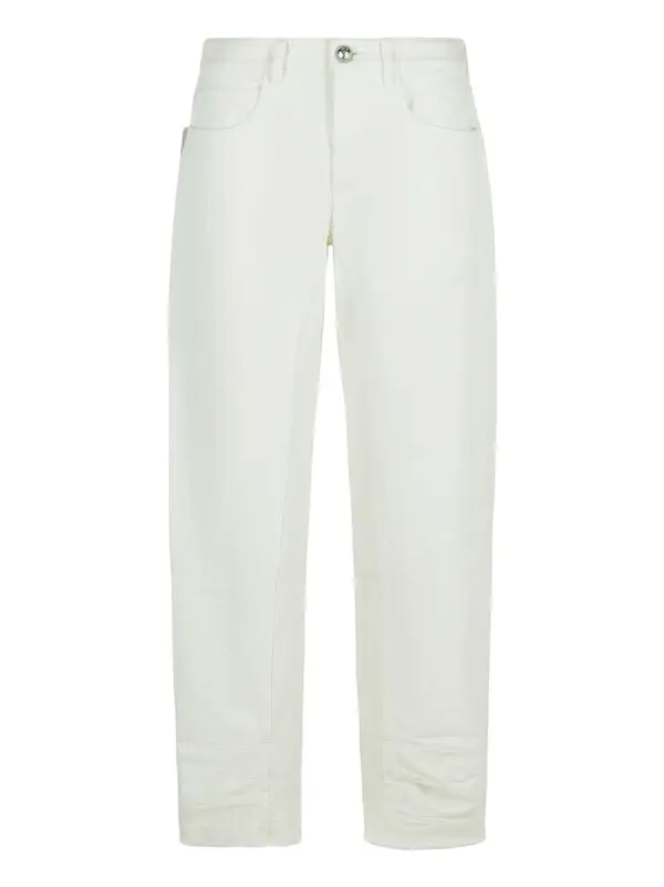 JIL SANDER Cotton Jeans With Frayed Hem - White