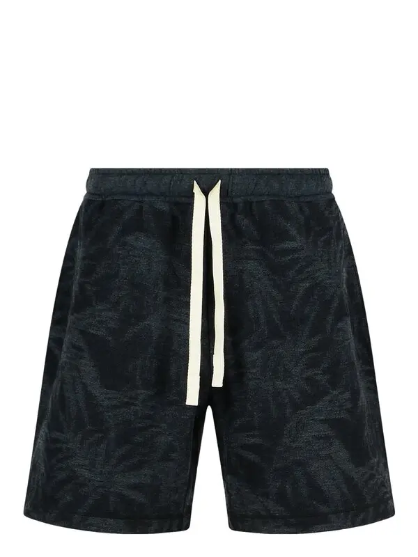 Palm Angels Cotton Bermuda Shorts With Drawstring - Black