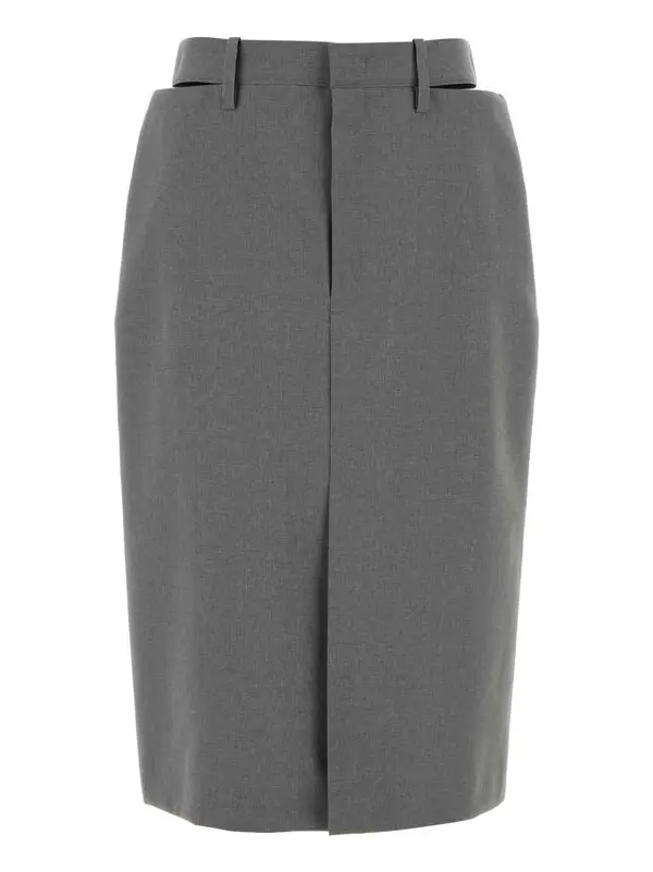 JIL SANDER Grey Wool Skirt - Gray