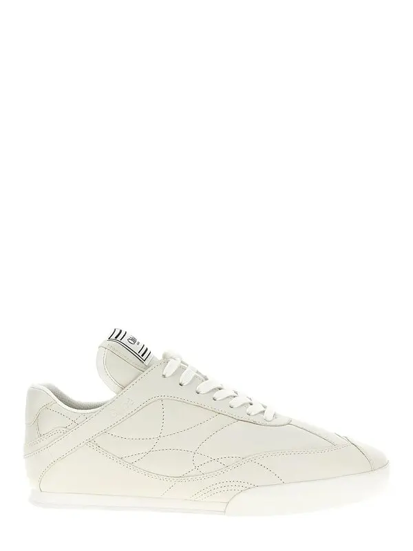 Chloé Kick Leather Sneakers With Logo Detail - White