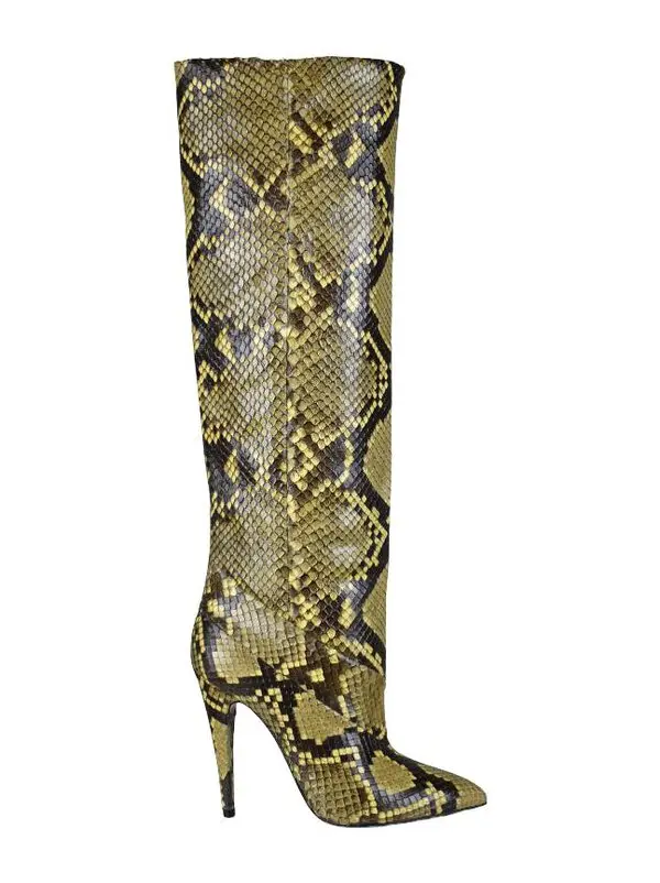 Saint Laurent Abbey High Heel Boots - Cream