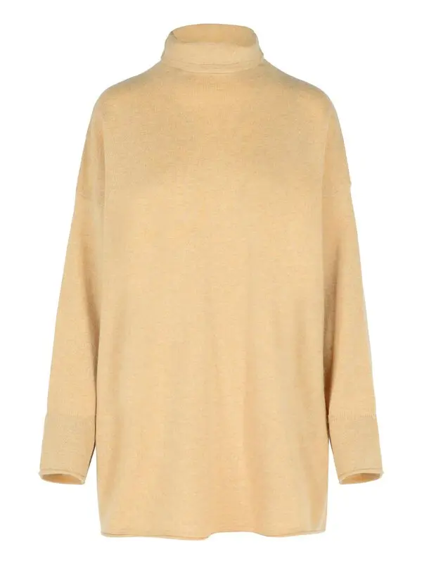 Max Mara Beige Cashmere Turtleneck Sweater - Cream