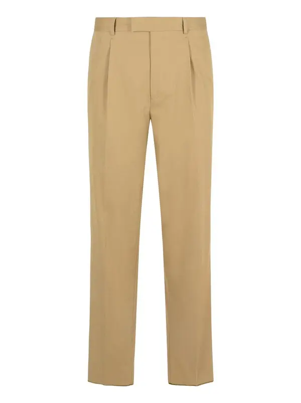 Zegna Tailored Cotton Pants - Cream