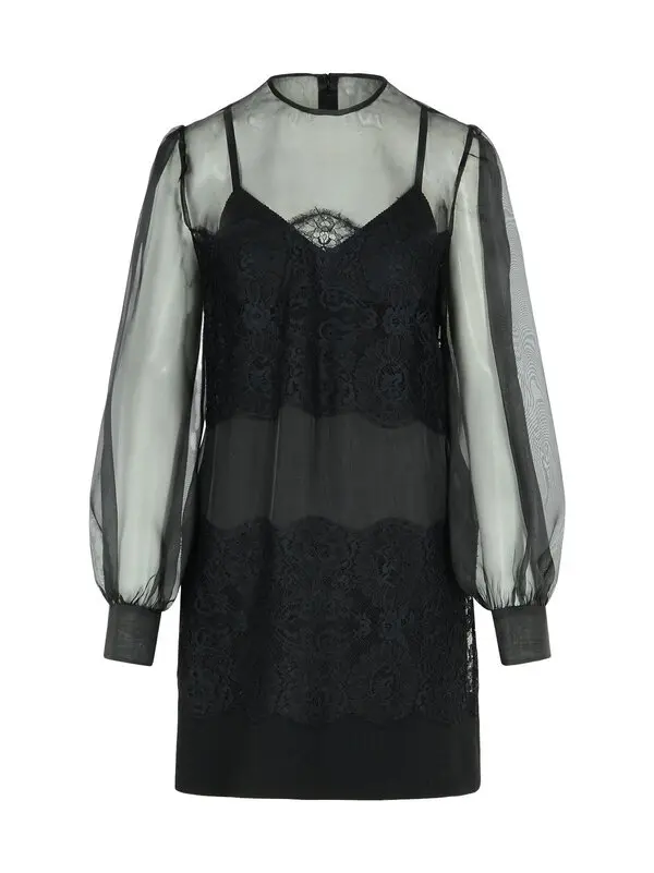 Dolce & Gabbana Silk Organza Dress - Black