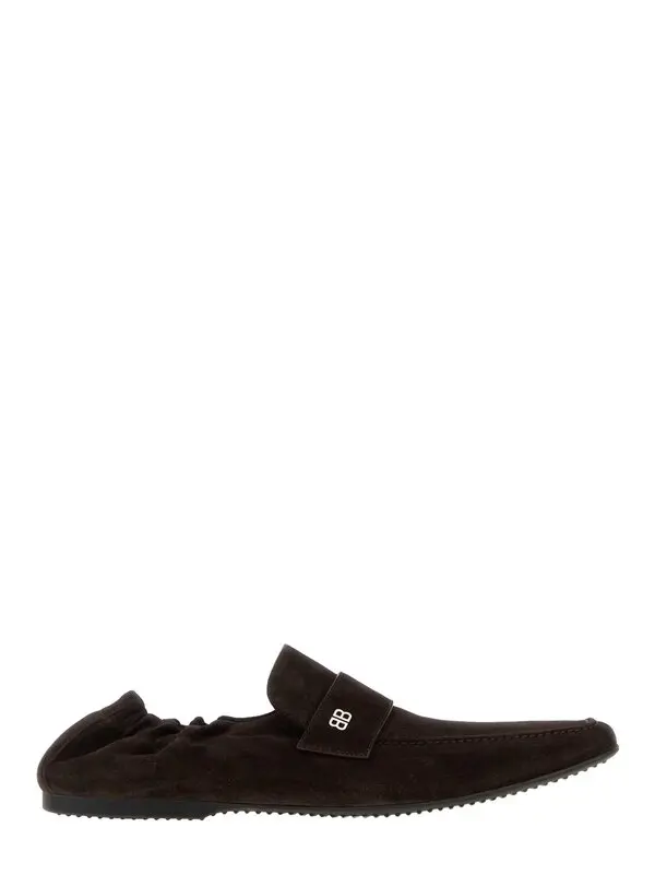 Balenciaga Palermo Bb Loafers In Suede - Brown