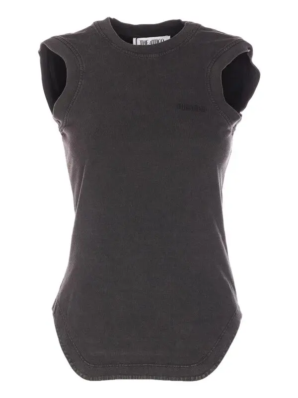 Attico Reese Logo Tank Top - Black