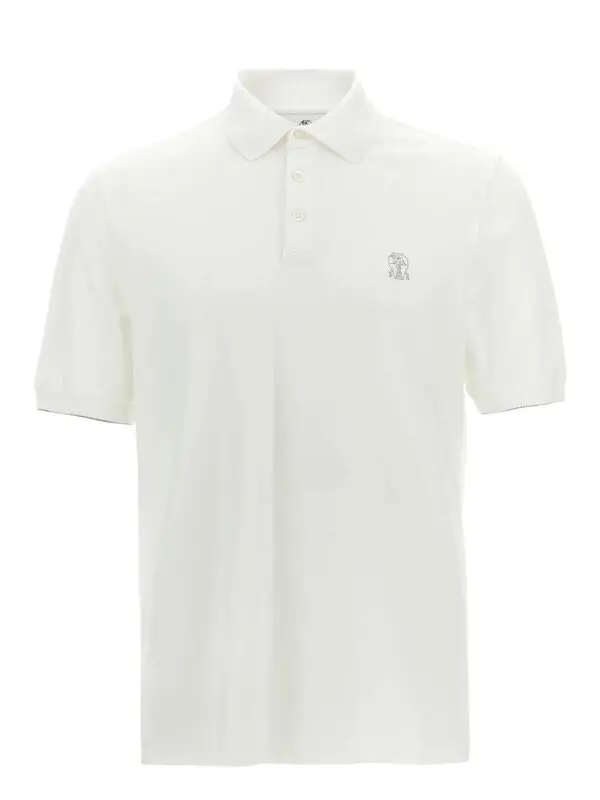 Brunello Cucinelli Short Sleeve Polo Shirt With Logo - Multicolor