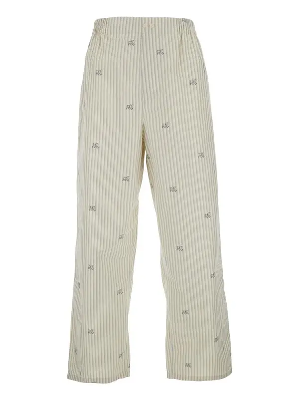 Jacquemus Striped Cotton Pants With Elasticated Waist - Multicolor