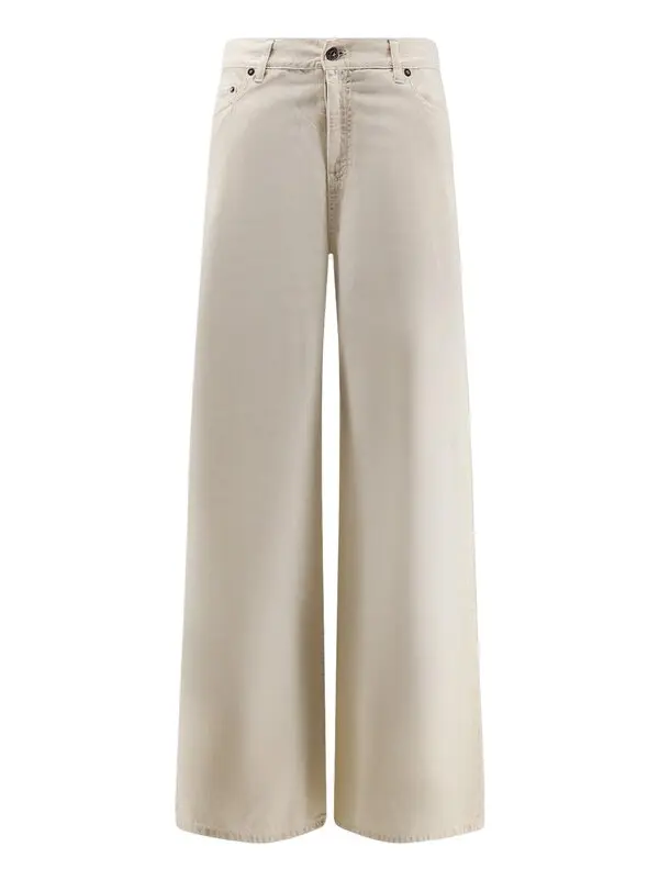 GOLDEN GOOSE Wide Leg Cotton Trousers - Yellow
