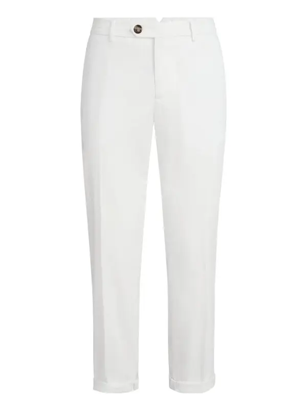 Brunello Cucinelli Garment Dyed Cotton Gabardine Trousers - Multicolor
