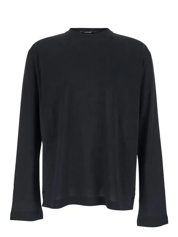 Jacquemus Le T-shirt Rond Carre' Crew Neck T-shirt With Long Sleeves In Tech Fabric For - Multicolor
