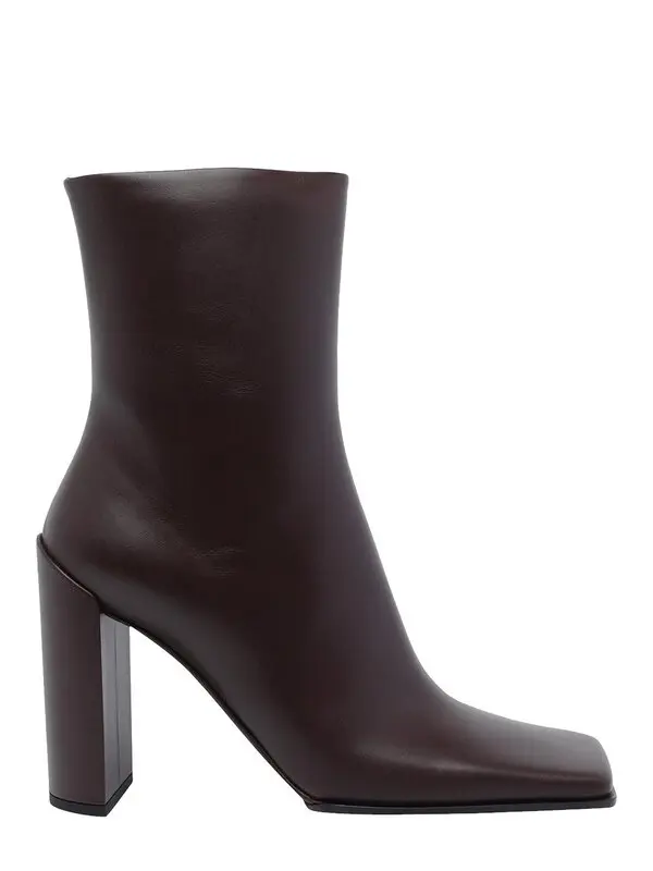 Alaïa Square Toe High-top Leather Boots - Brown