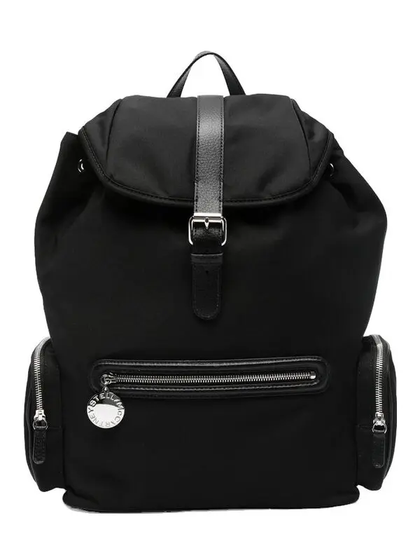 Stella McCartney Backpack With Logo Charm - Black