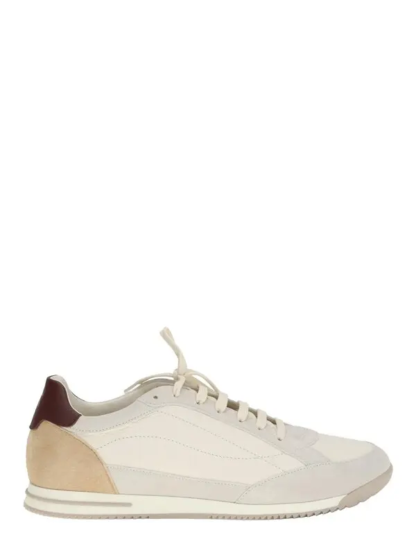 Brunello Cucinelli Deer And Suede Lace-up Sneakers - Multicolor