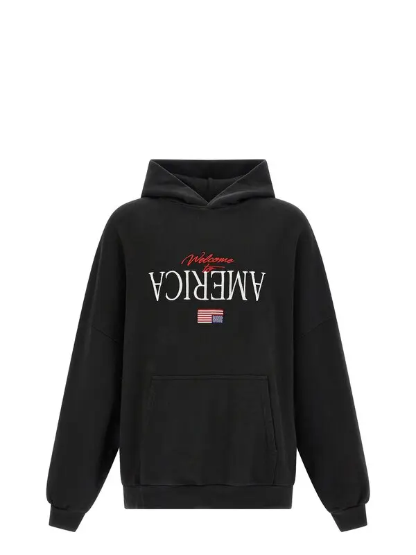 WILLY CHAVARRIA Welcome To America Hooligan" Hoodie - Black
