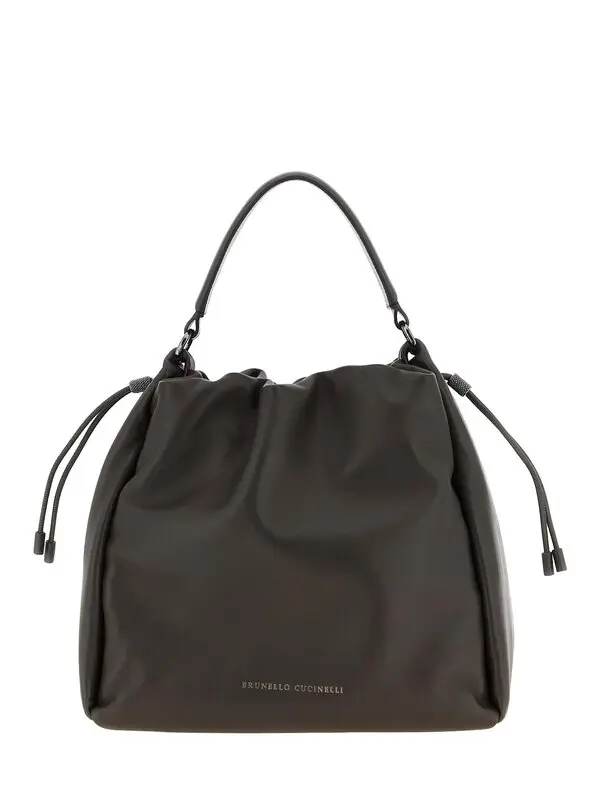 Brunello Cucinelli Bucket Mellow Lamb Leather Handbag - Brown