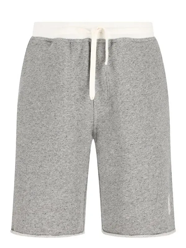 Brunello Cucinelli Cotton Linen Blend Logo Detail Shorts - Gray