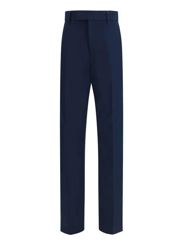 FERRAGAMO Cotton And Cashmere Chinos Pants - Blue