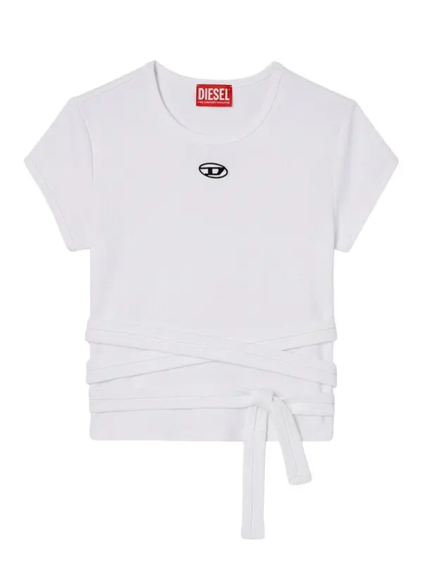 DIESEL® T-bunny-tail S1 Cotton T-shirt With Tie Bands - Multicolor