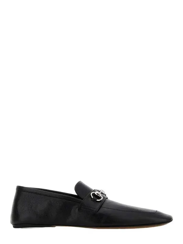Gucci Leather Horsebit Detail Loafers - Black
