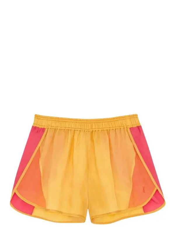 Saint Laurent Panelled Cupro Shorts - Yellow