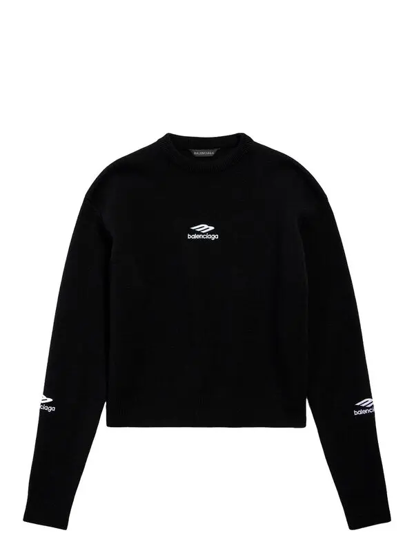 Balenciaga Wool Knitted Ski Crewneck - Black
