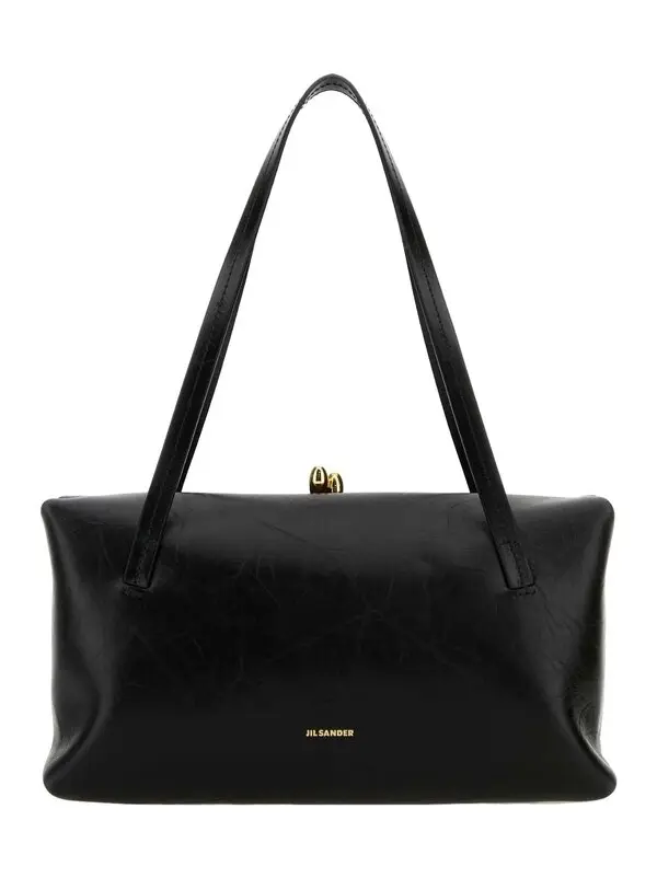 JIL SANDER Leather Goji Pillow Handbag - Black
