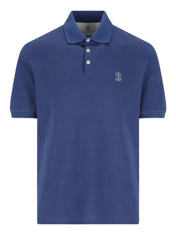 Brunello Cucinelli Short Sleeve Polo Shirt With Logo - Multicolor