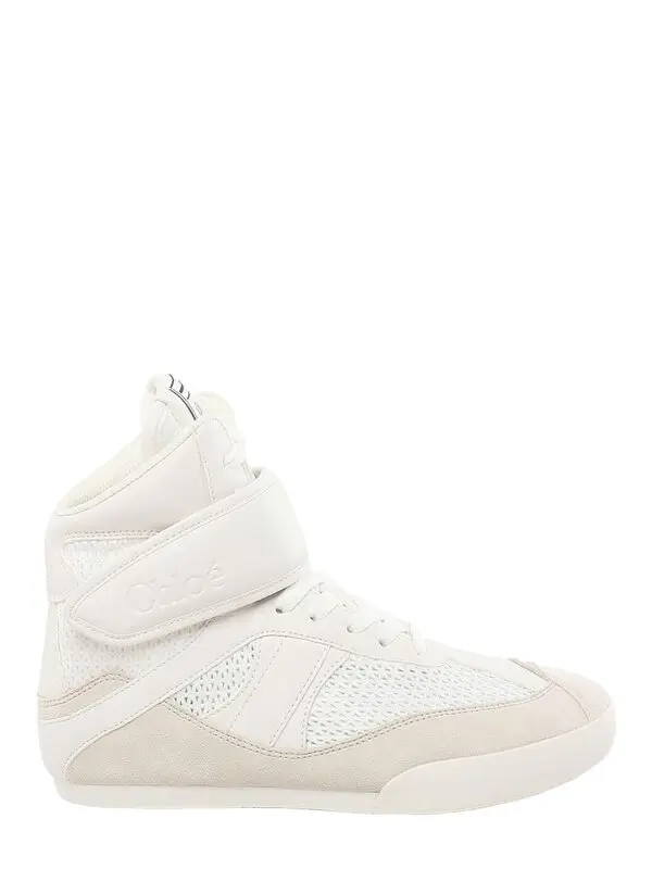 Chloé Mesh And Suede Kick High-top Sneakers - White