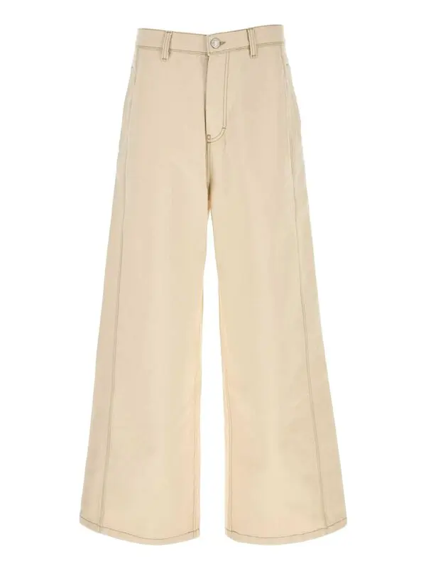 Ami Wide-leg Jeans In Cotton - White