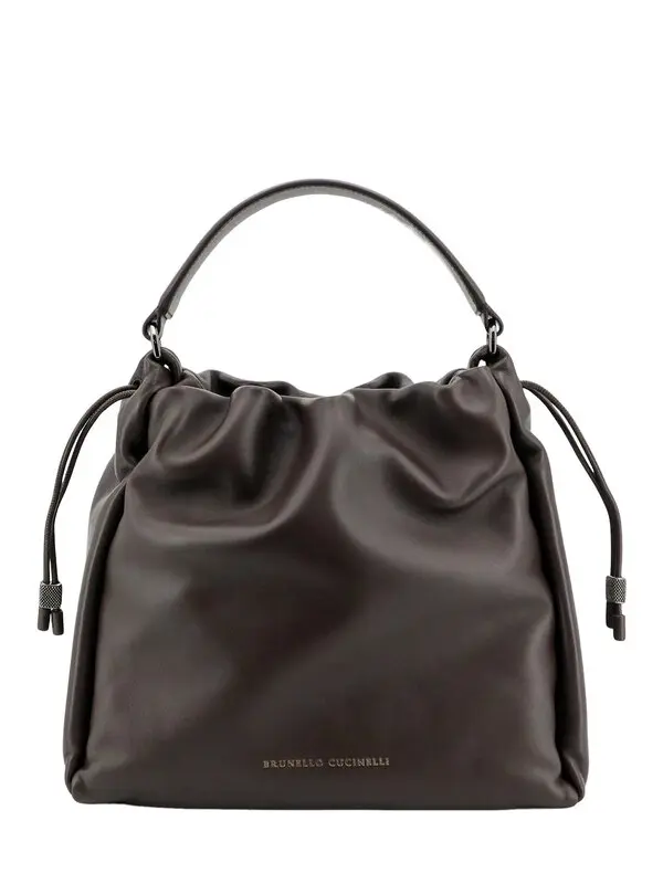 Brunello Cucinelli Mellow Leather Bucket Shoulder Bag - Multicolor