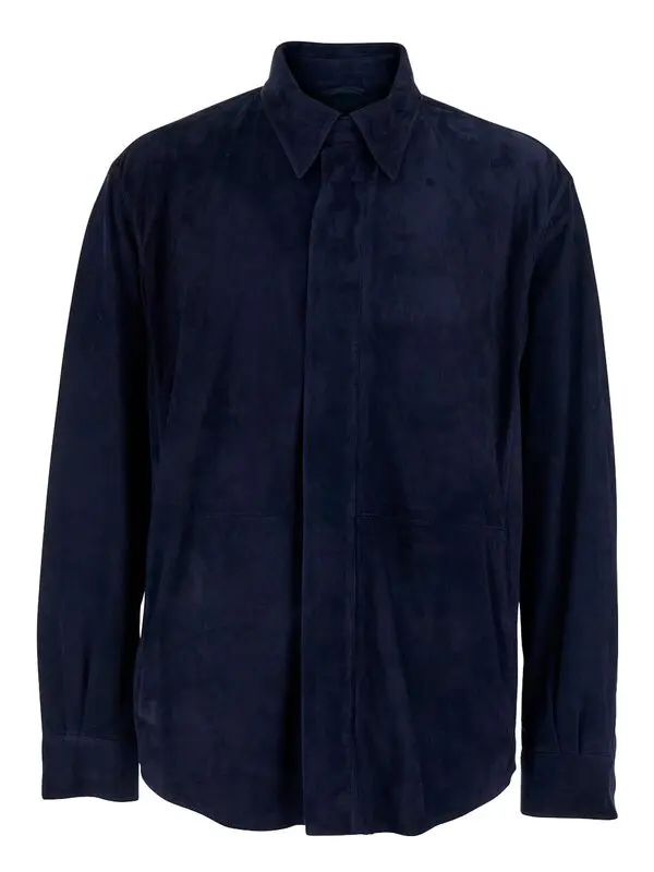 Giorgio Armani Suede Jacket With Hidden Closure - Multicolor