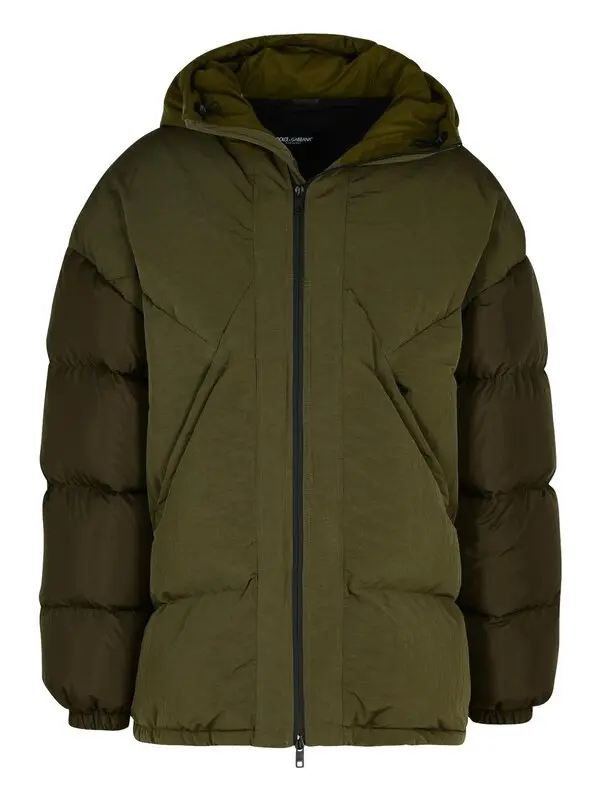 Dolce & Gabbana Down Blend Padded Hooded Jacket - Green