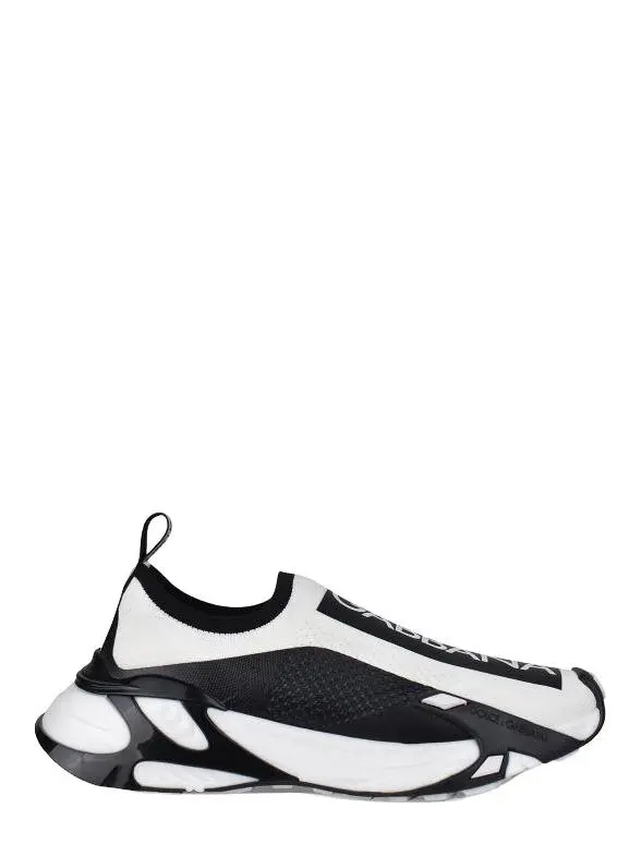 Dolce & Gabbana Fast Slip-on Sneakers In Stretch Mesh - White