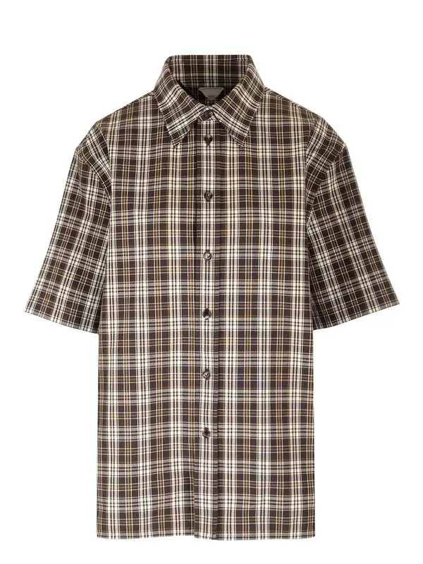 Bottega Veneta Checked Cotton Shirt - Brown