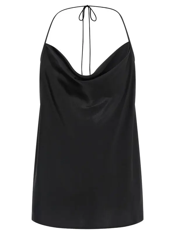 Valentino Garavani Silk Satin Halter Neck Top - Black