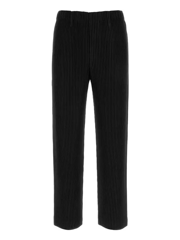 Issey Miyake Polyester Crinkled Pants - Black