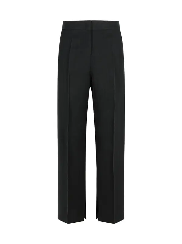 JIL SANDER Viscose Blend Trousers - Black