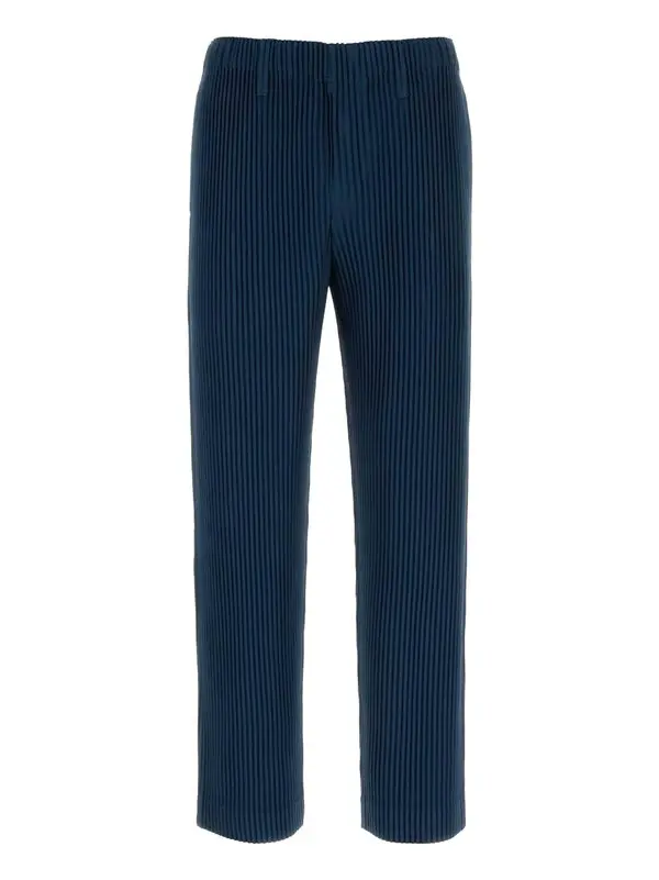 Issey Miyake Navy Polyester Trousers - Blue