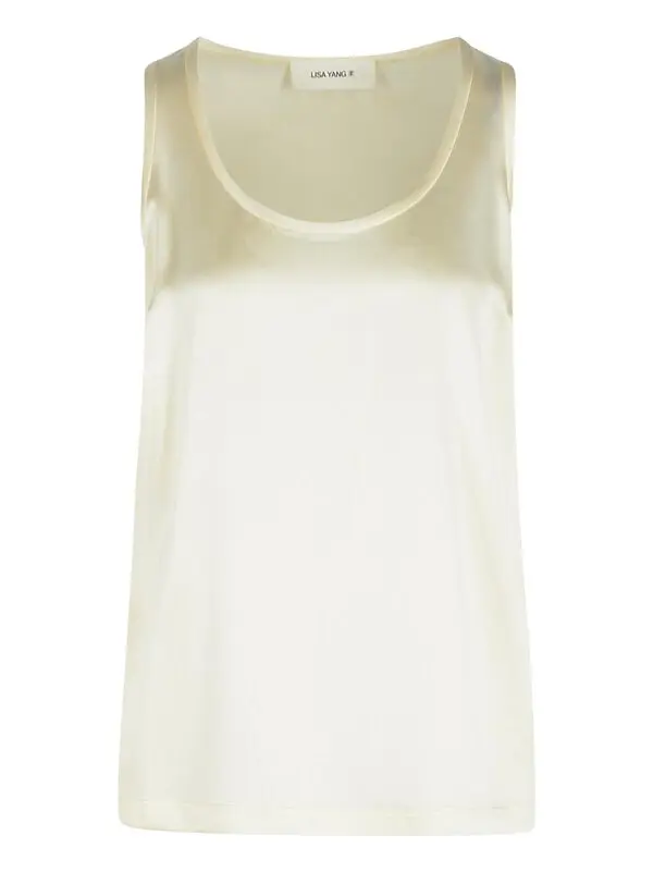 LISA YANG Ivory Silk Tank Top - Cream