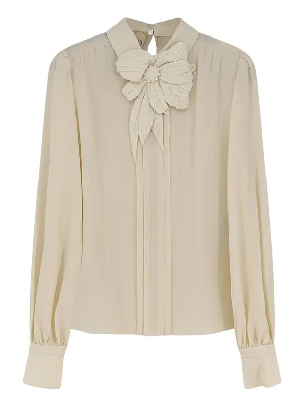 Valentino Garavani Silk Shirt With Flower Detail - Multicolor