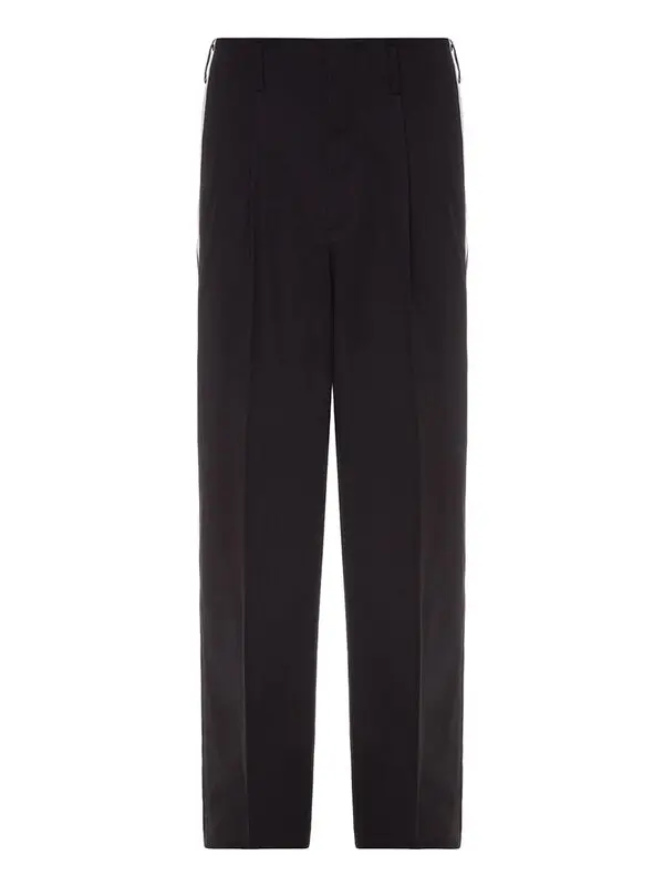 Dolce & Gabbana Pleated Trousers With Side Stripe Detail - Black