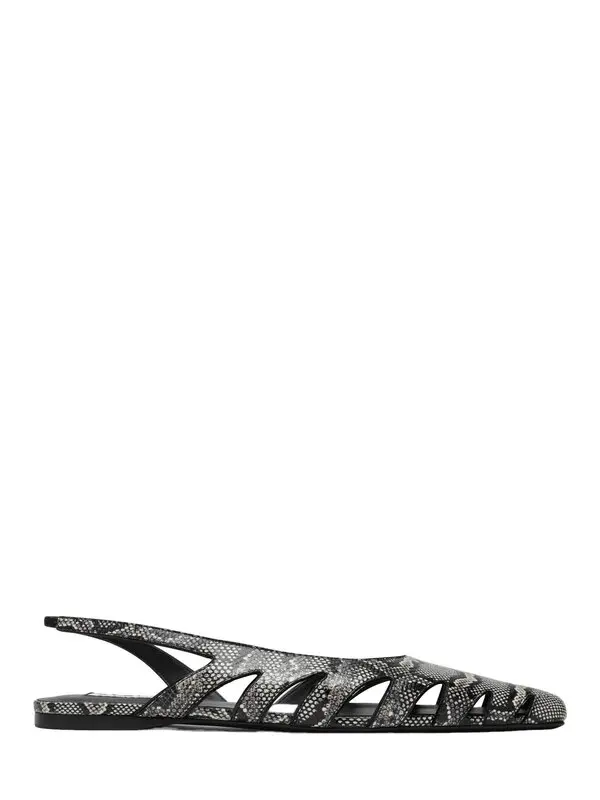 Alaïa Slingback Ballerinas In Python-effect Printed Leather - White